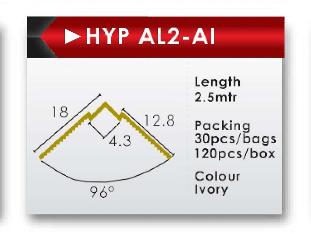 Nẹp nhựa trát tường góc Âm - HYP AL2 | Dtlgroup.vn