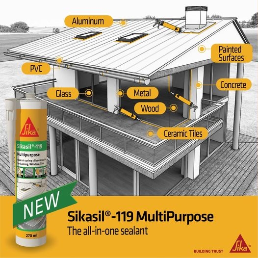 Sikasil 119MP - Keo Silicone trung tính. Dùng trong nhà và ngoài trời ...