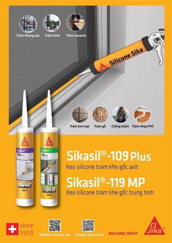 Sikasil 119MP - Keo Silicone trung tính. Dùng trong nhà và ngoài trời ...