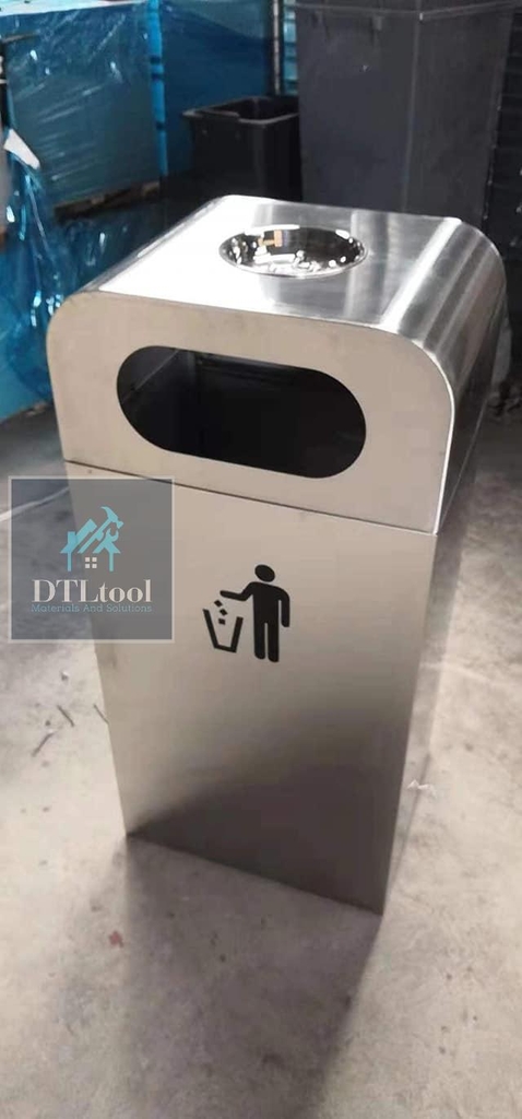 Thùng rác Inox ngoài trời 80Lít. Kích thước 40x32x81cm (DxRxC ...