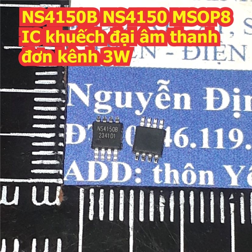 NS4150B NS4150 NS4150C MSOP8 / SOP8 IC khuếch đại âm thanh đơn kênh 3W ...