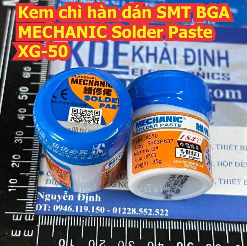 Kem chì hàn dán SMT BGA MECHANIC Solder Paste XG-50 kde9340