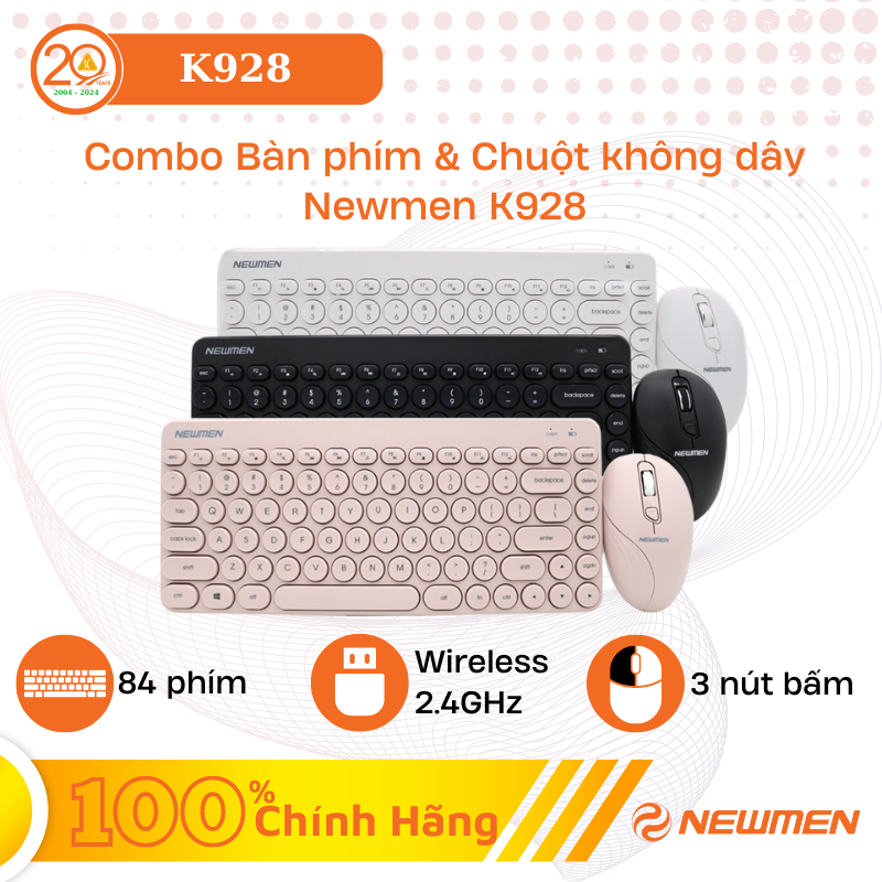Combo Bàn Phím Và Chuột Máy Tính Không Dây Newmen K928 Wireless