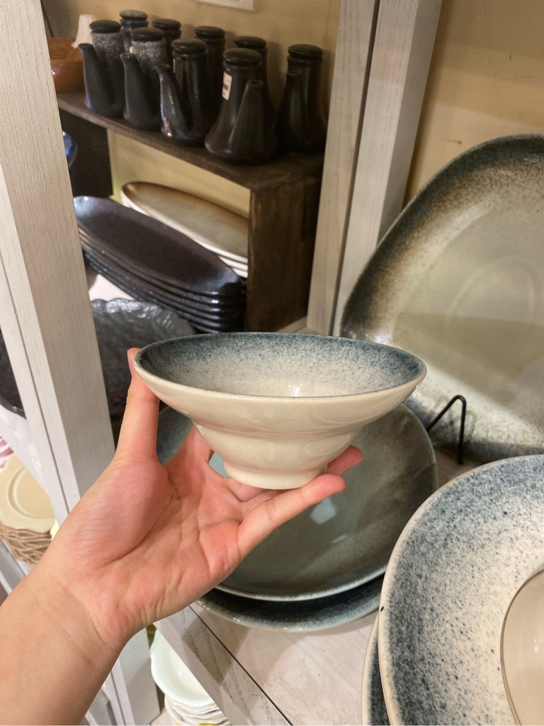 Bát Chiết Yêu 15cm M1 kem Phun đen