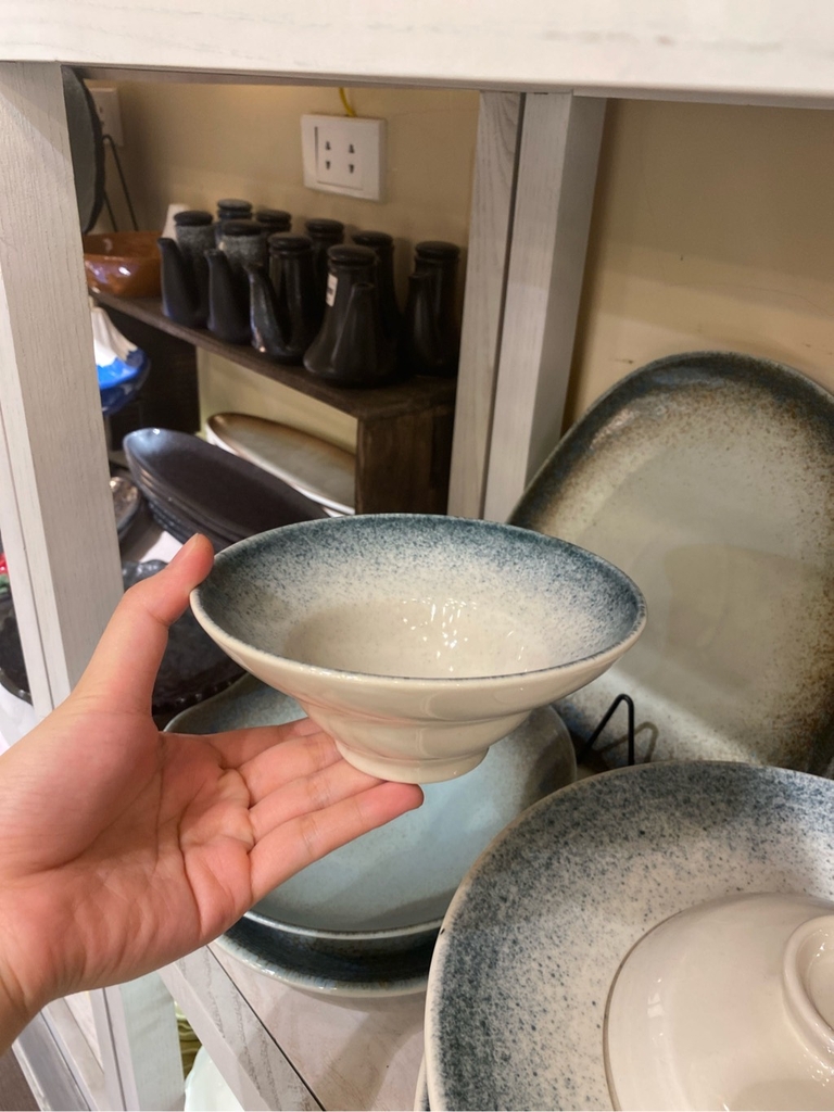 Bát Chiết Yêu 15cm M1 kem Phun đen