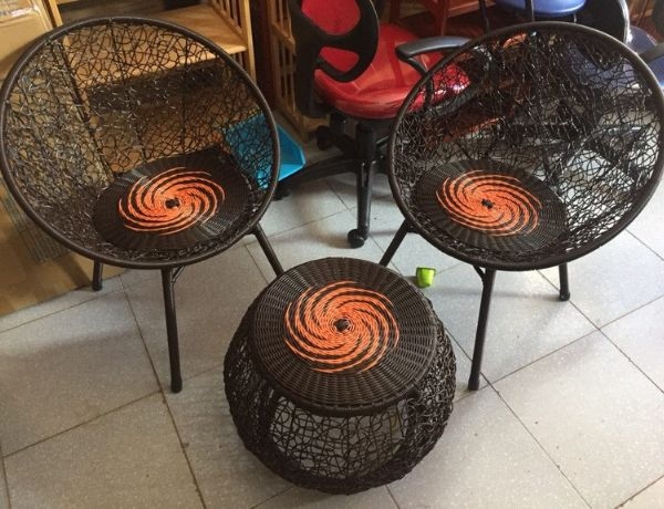 Bàn Ghế Sân Vườn Mây Nhựa MN08