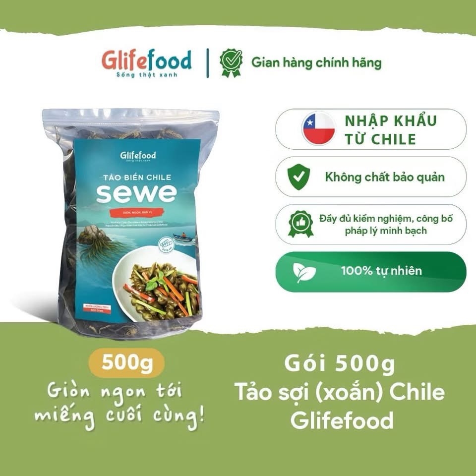 Tảo xoắn chile sợi gói 500gr