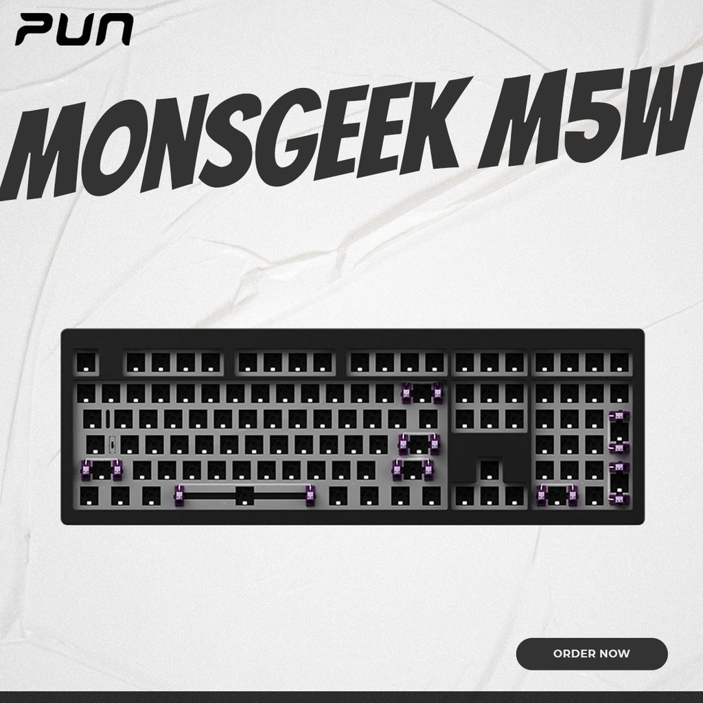 Kit Monsgeek M5W Custom Build Keyboard – 3 modes, Aluminium CNC, Gasket ...