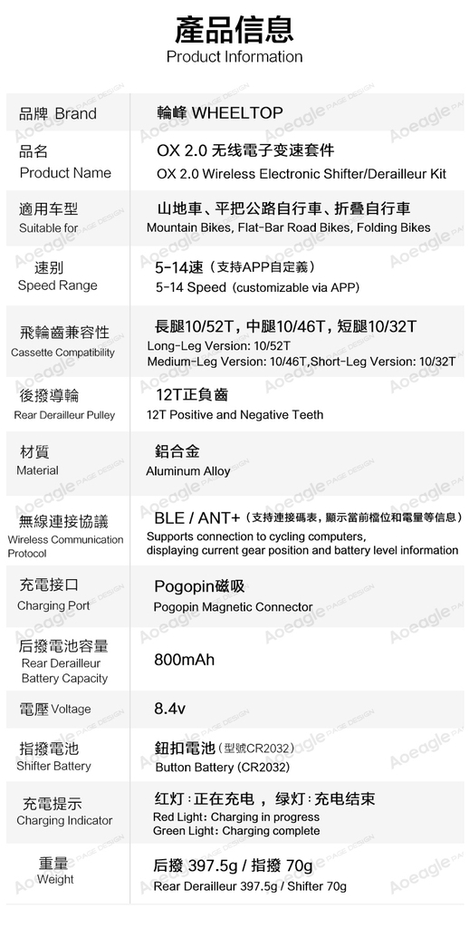 Bộ chuyển động điện Wheeltop OX 2.0 75mm Mig-Leg Version