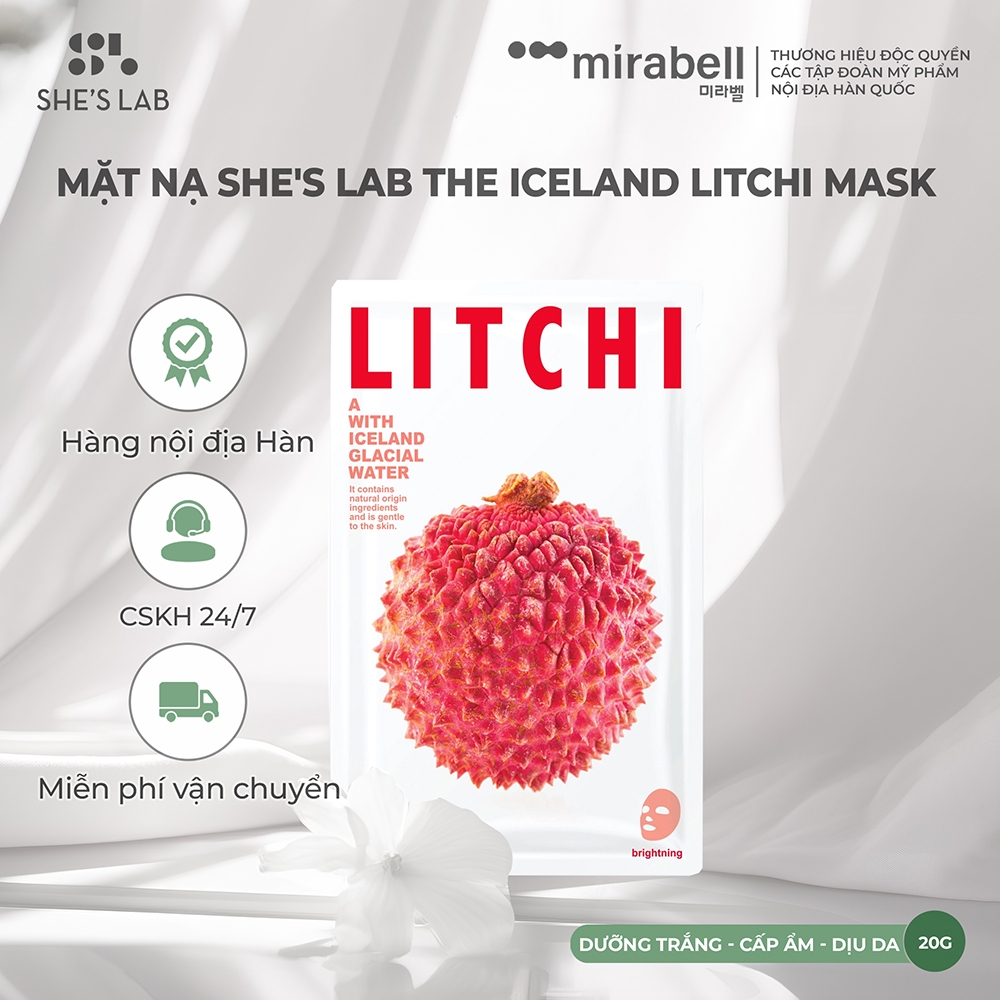 Mặt nạ chiết xuất vải She’s Lab The Iceland Litchi