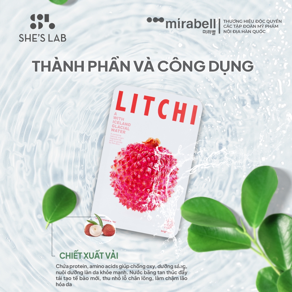 Mặt nạ chiết xuất vải She’s Lab The Iceland Litchi