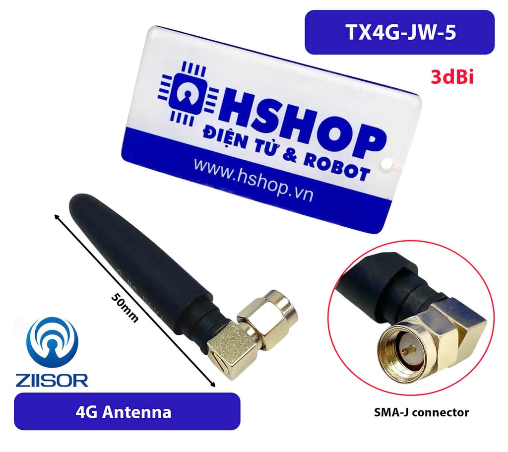 Anten 4G 3dBi 50mm SMA-J (Male) TX4G-JW-5 Glue Rod Antenna Ziisor