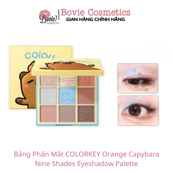 Bảng Phấn Mắt COLORKEY Orange Capybara Nine Shades Eyeshadow Palette