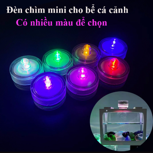 Đèn Led Tròn Mini Nhiều Màu Trang Trí Hồ Cá - Có Thể Để Được Dưới Nước