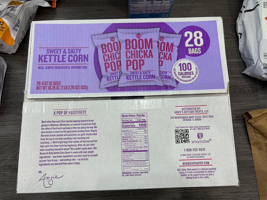 Bắp rang bơ Boom Chicka Pop Sweet & Salty Kettle Corn 532g – Hộp 28 gói ...