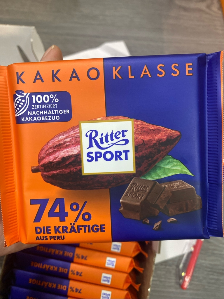 Socola đen 74% cacao Ritter Sport 100g Đức | Kirby Mart