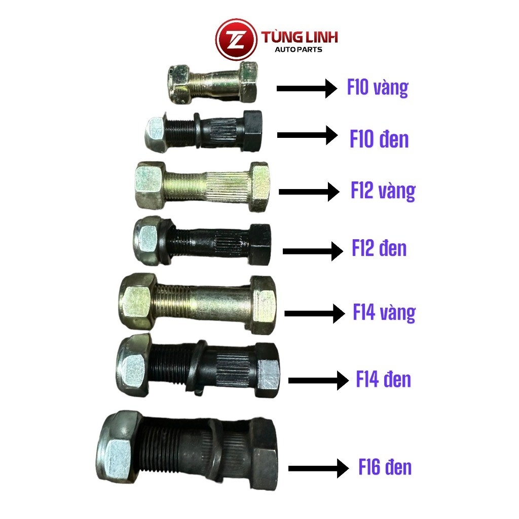 Ốc cát đăng F10, F12, F14, F16 hàng xịn đen và vàng. Có khía chống rung ...