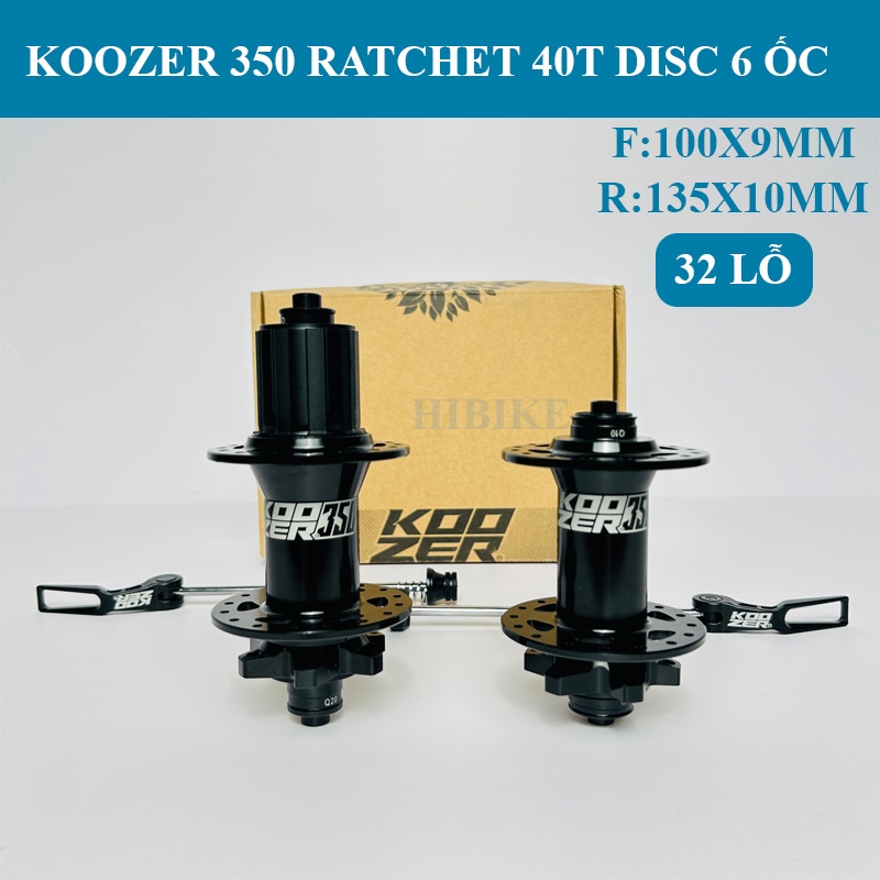 Bộ Hub KOOZER 350 Ratchet 40T 32 Lỗ - Phanh Đĩa 6 Ốc - Tăm Móc