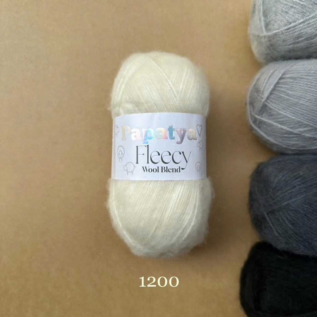 Len Papatya Fleecy nhập từ Papatya, đan móc áo, váy, khăn