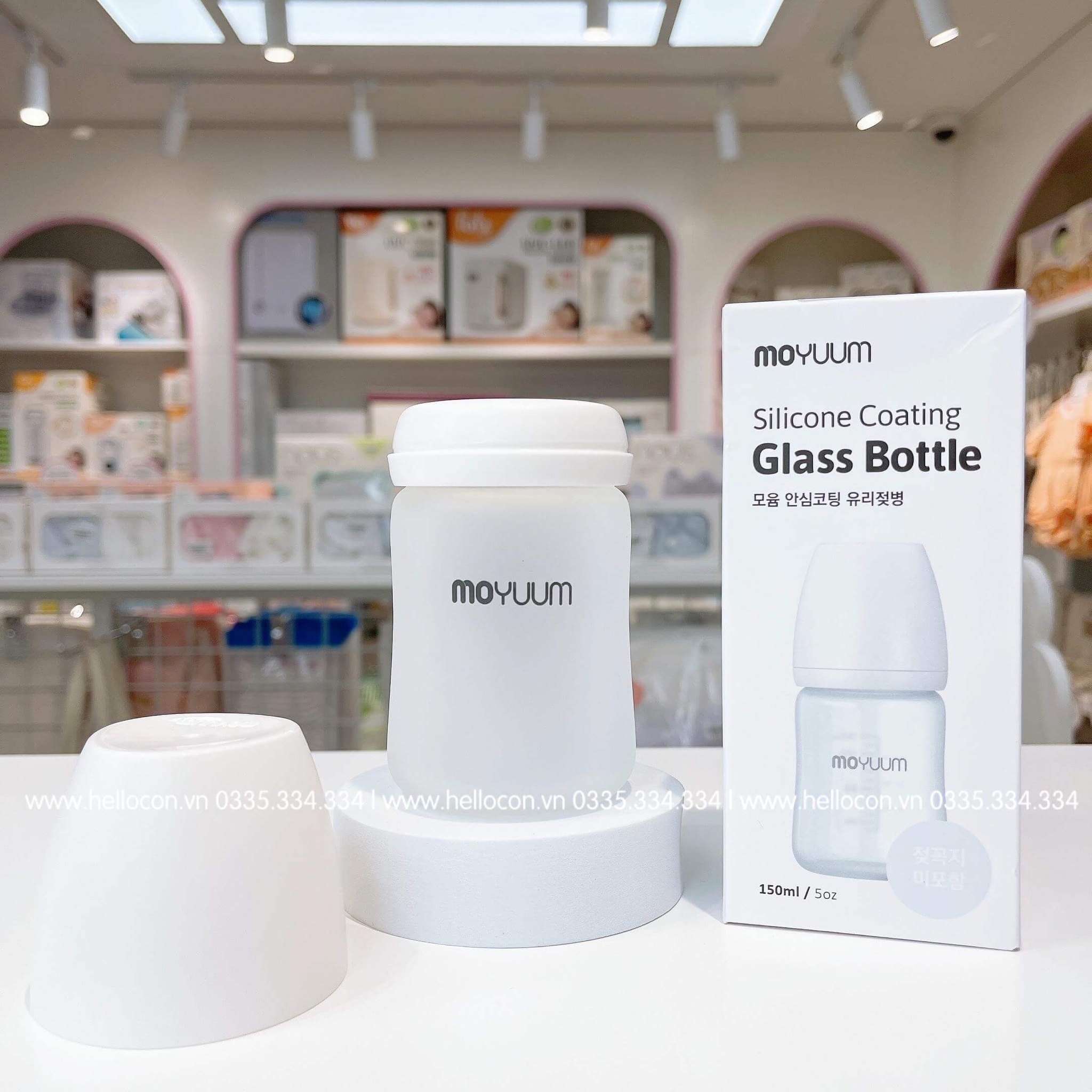 Bình Moyuum Thủy Tinh sử dụng lâu dài không núm 150ml, 240ml