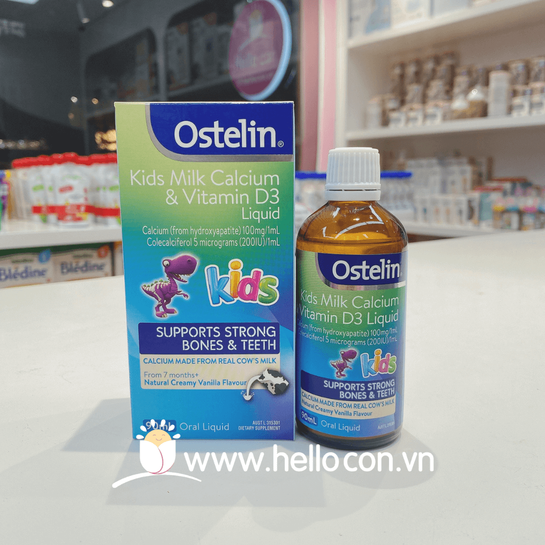 Ostelin calcium & vitamin d3 kid dạng nước 7M, dạng viên 2Y+