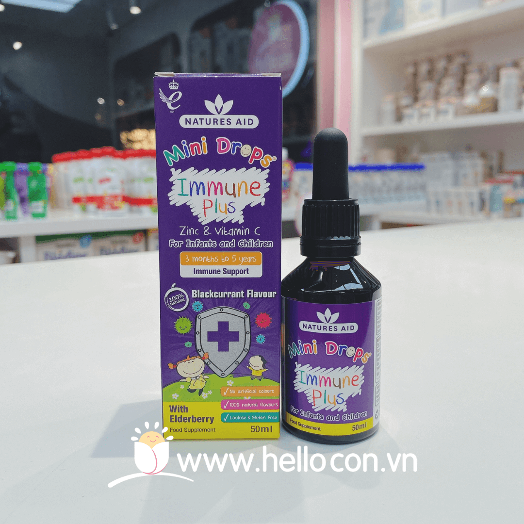 Tăng đề kháng Mini Drops Natures Aid Immune Plus 3M+