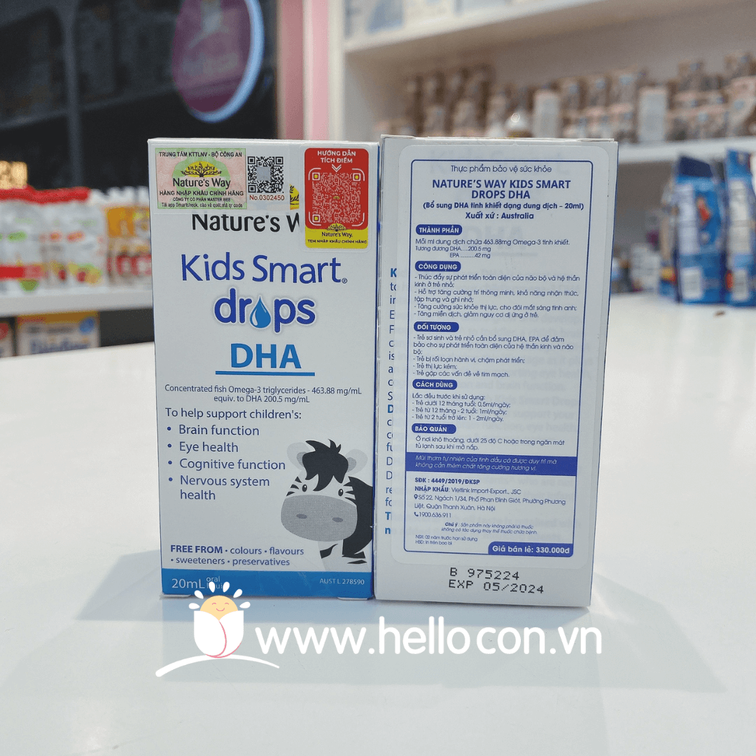 DHA Nature's Way Kids Smart Drop của Úc cho trẻ từ 4 tuần