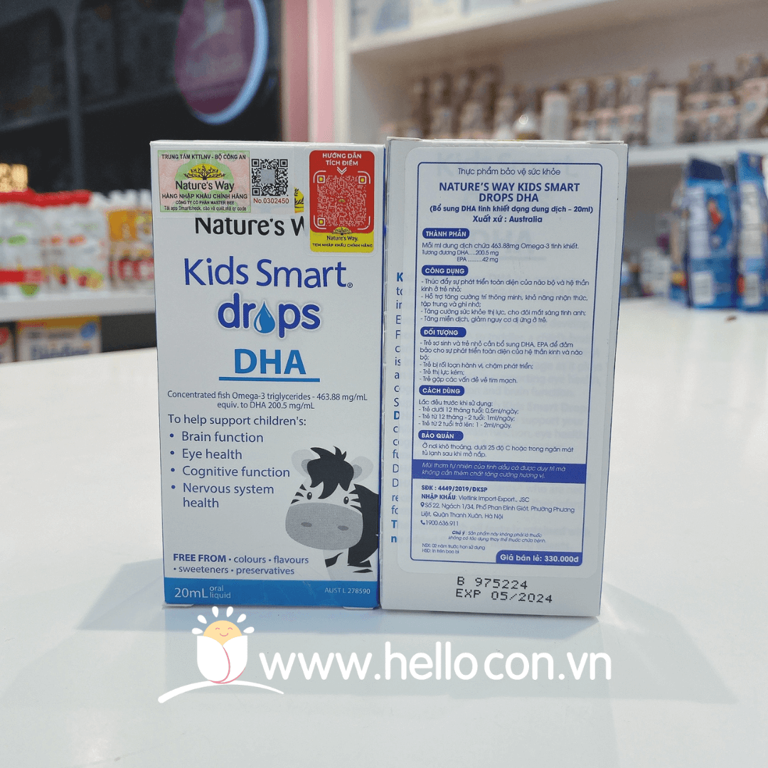 DHA Nature's Way Kids Smart Drop của Úc cho trẻ từ 4 tuần