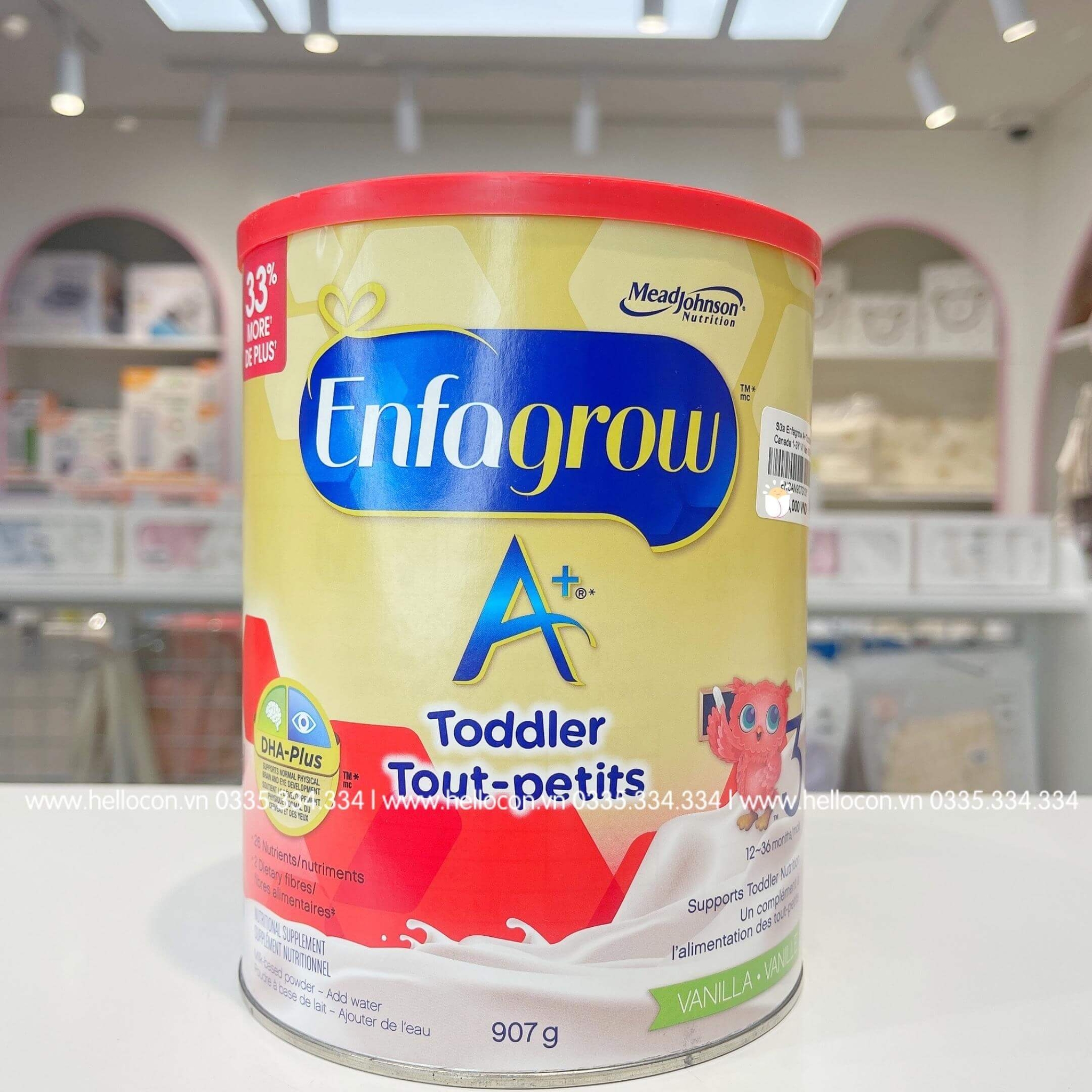 Sữa Enfagrow Canada số 3 A+ Toddler 907g cho bé từ 1-3 tuổi.