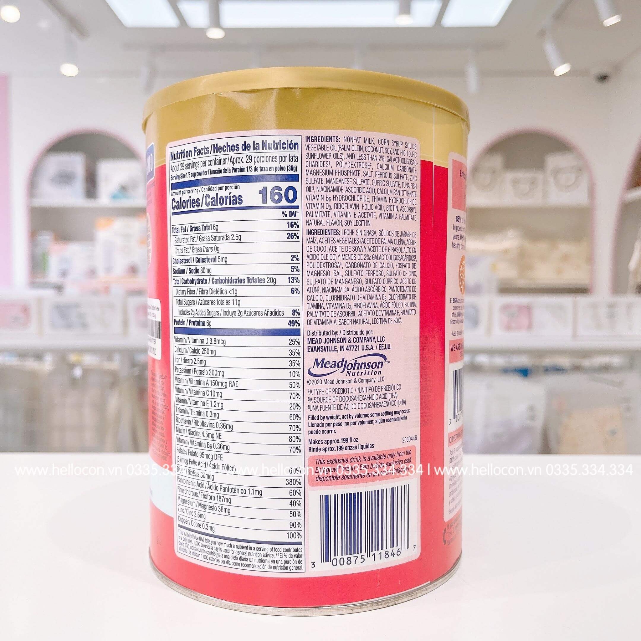 Enfagrow nắp vàng Mỹ Premium Toddler Next Step 1-3Y 1.04kg