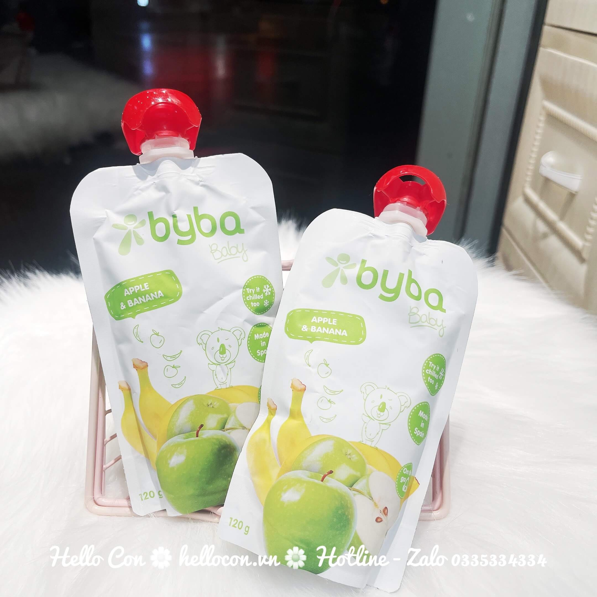 Hoa quả nghiền Byba - Trái cây nghiền Byba cho bé 6 tháng