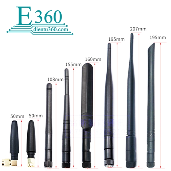 Anten LORA SMA Hình Trụ Tròn Đực Thẳng 915MHZ 10.8CM Điện Tử 360(E360)