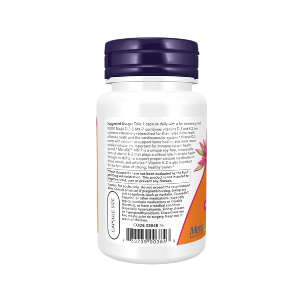 Now Mega D3 K2 5000IU/180mcg - Hàm lượng cao, giá tốt
