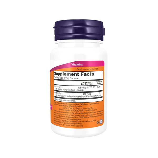 Now Mega D3 K2 5000IU/180mcg - Hàm lượng cao, giá tốt