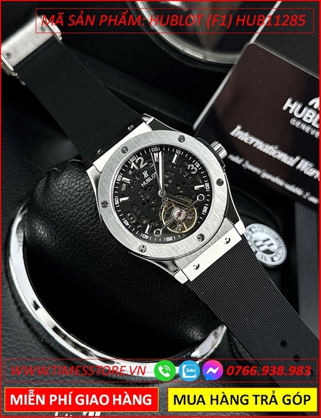 Wow Đẹp quá ️Đồng Hồ Nam Hublot F1 Mặt Đen Lộ Máy