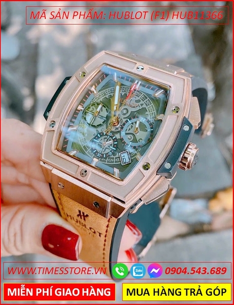Wow Đẹp quá ️Đồng Hồ Nam Hublot F1 Dây Da Nâu