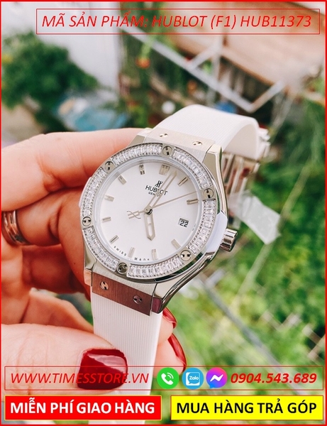 Wow Đẹp quá ️Đồng hồ Nữ Hublot F1 Dây Silicone Trắng