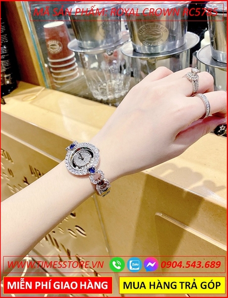 Wow Đẹp quá ️Đồng hồ Nữ Royal Crown Tựa Chopard Full Đá
