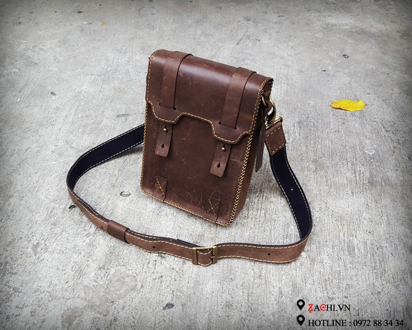 ZC14SN - Túi đeo chéo handmade đựng tablet 8 inch Zachi Handmade Leather