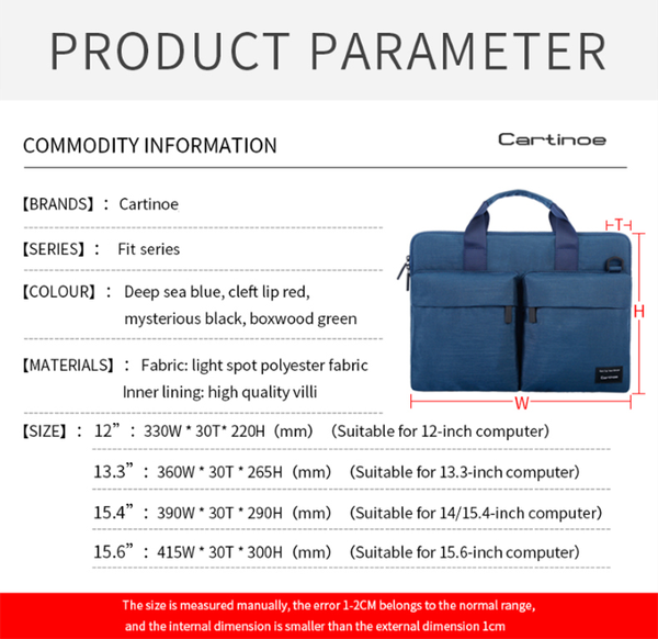Cartinoe Laptop Fit Series Red | Túi xách laptop | Balomoi.com
