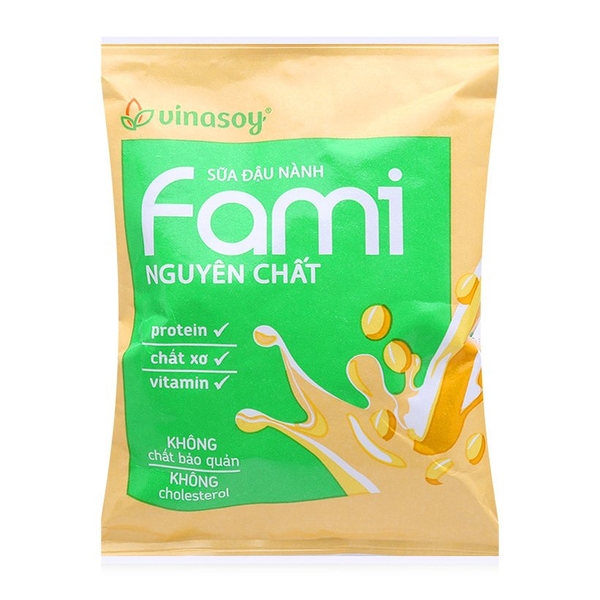 Sữa đậu nành Fami nguyên chất, túi (200ml) Siêu thị Đức Thành