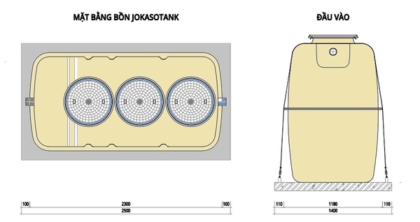 Hệ thống xử lý nước thải tại chỗ chế tạo sẵn JOKASOU TANK 2m3/ngđ