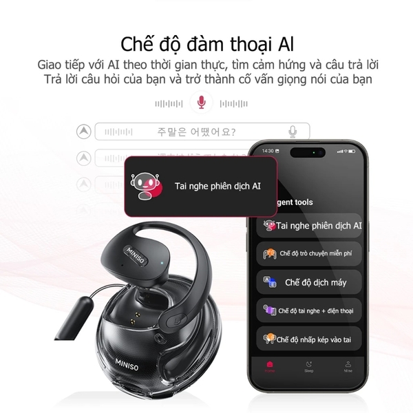 Miniso X15 Pro Tai Nghe Phiên Dịch AI | Giải Pháp Chung