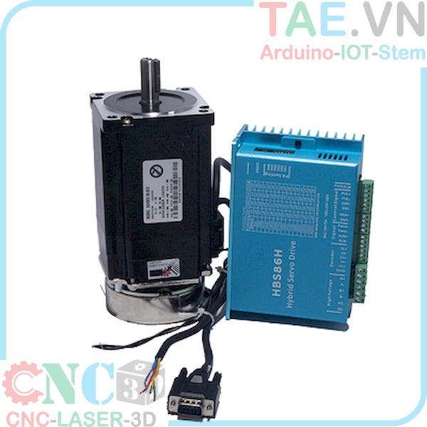 Combo Driver HBS86H + Motor 86HSE12N Có Phanh Trường An Equipment