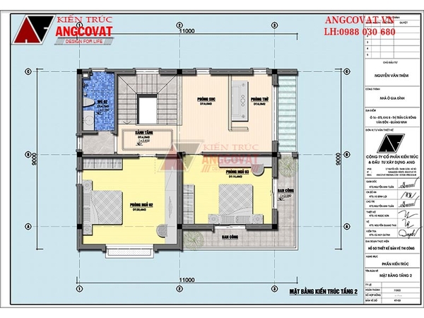 Chi tiết mẫu thiết kế nhà 2 tầng mái bằng 85m2 chi phí 1,2 tỷ đồng