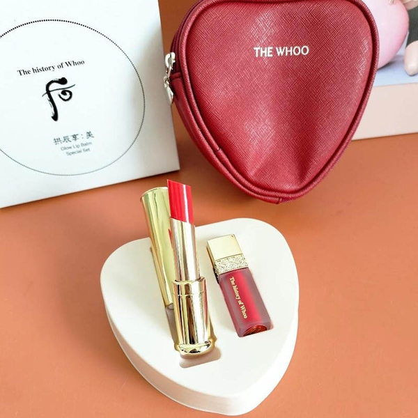 Set son Whoo gồm son thường + son dưỡng - Hộp trái tim Đỏ - MPM030039 ...