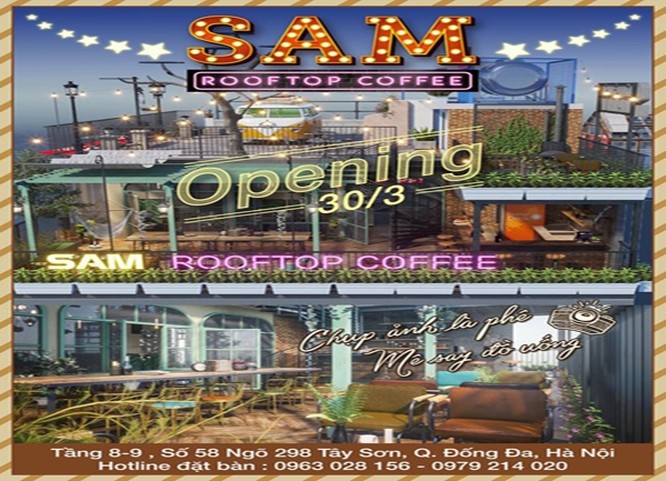 Sam Rooftop - Quán cà phê siêu hót tại Hà Nội - Cinvestra Travel