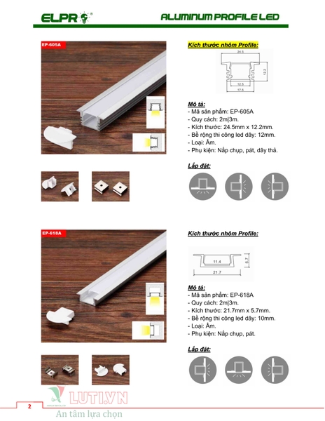 CATALOGUE ALUMINUM PROFILE LED | luti.com.vn