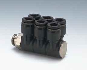 Triple branch universal male elbow