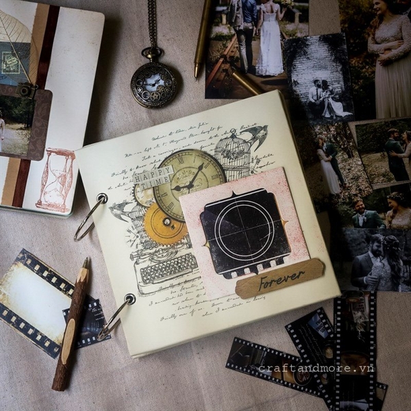 Scrapbook handmade Retro Clock Craft & More Vietnam | vietgiftcenter.com